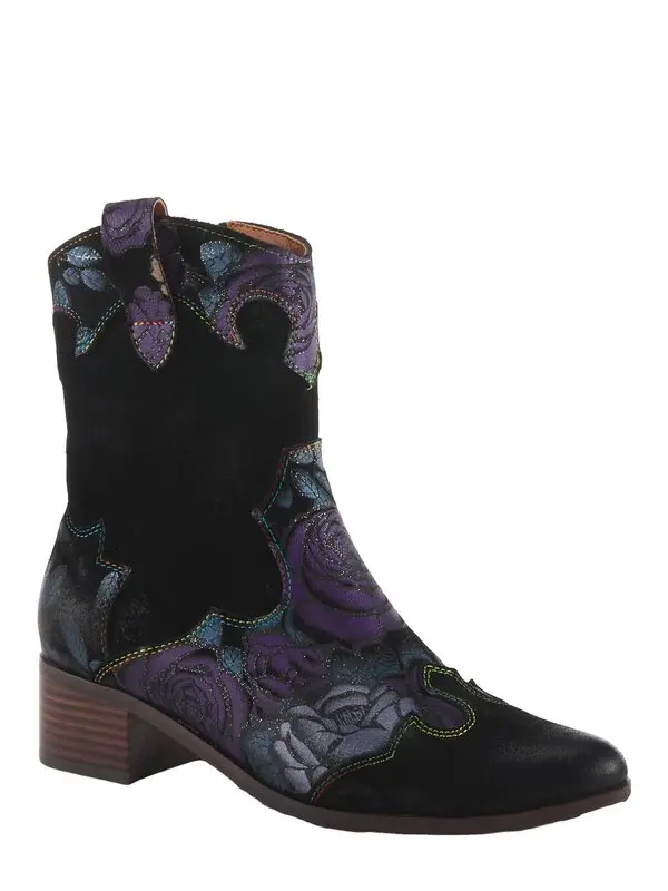 SPRING STEP SHOES Lady Luck Western Bootie - Purple Multi