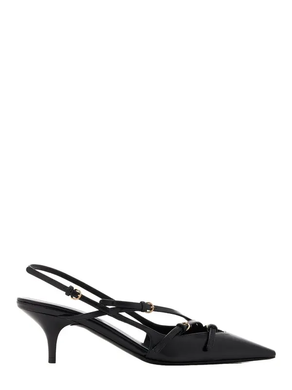 Miu Miu Leather Slingback Pumps - Black