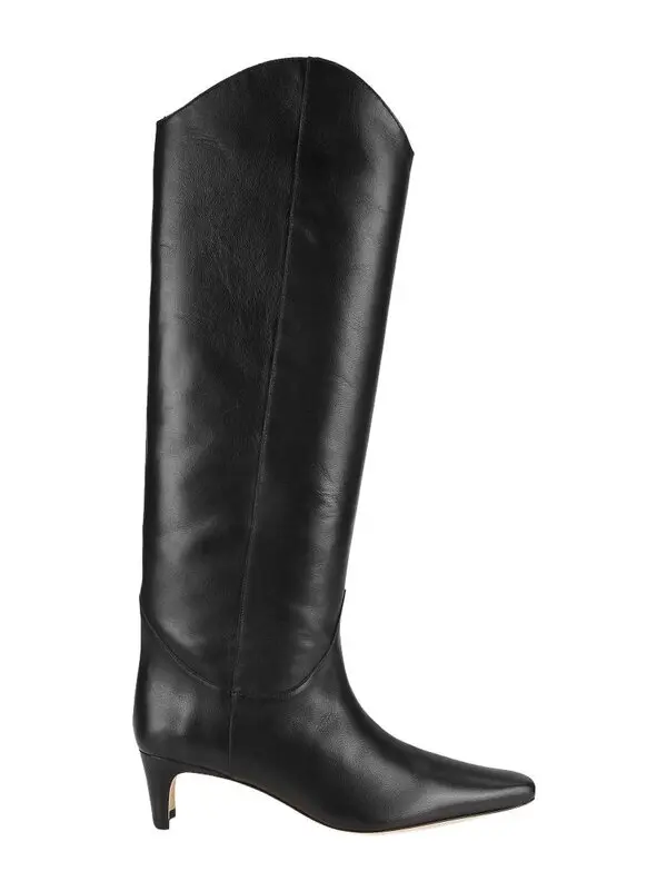 Staud Western Wally 50mm Leather Knee-high Boots - Black