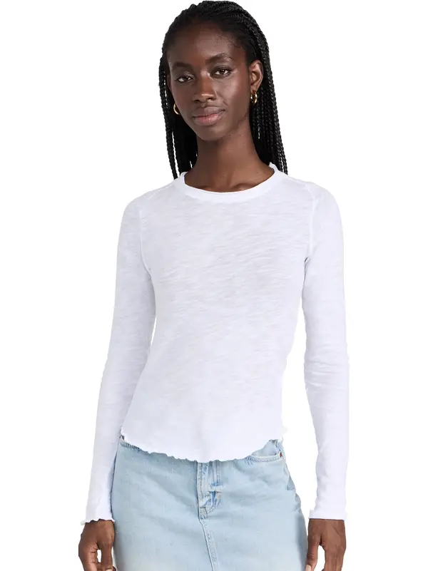 Free People Be My Baby Long Sleeve Tee - Ivory