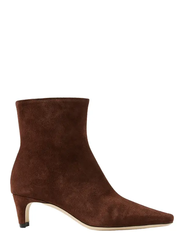 Staud Wally Suede Ankle Boots - Brown
