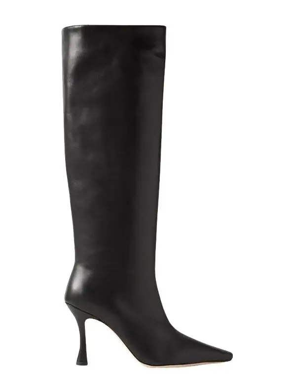 Staud Cami Leather Knee Boots - Black