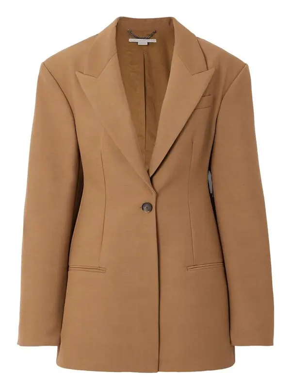 Stella McCartney Wool Peak Lapel Blazer - Brown