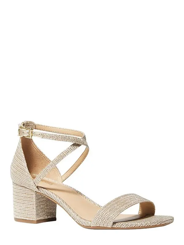 Michael Kors Serena Flex Ankle Strap High Heel Sandals - Pale Gold