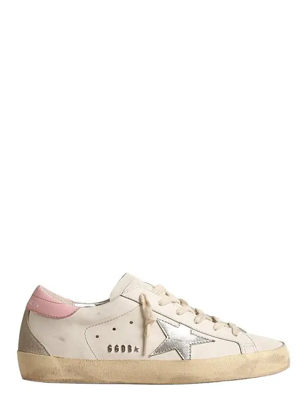 GOLDEN GOOSE Super-star Low Top Sneakers - White/silver