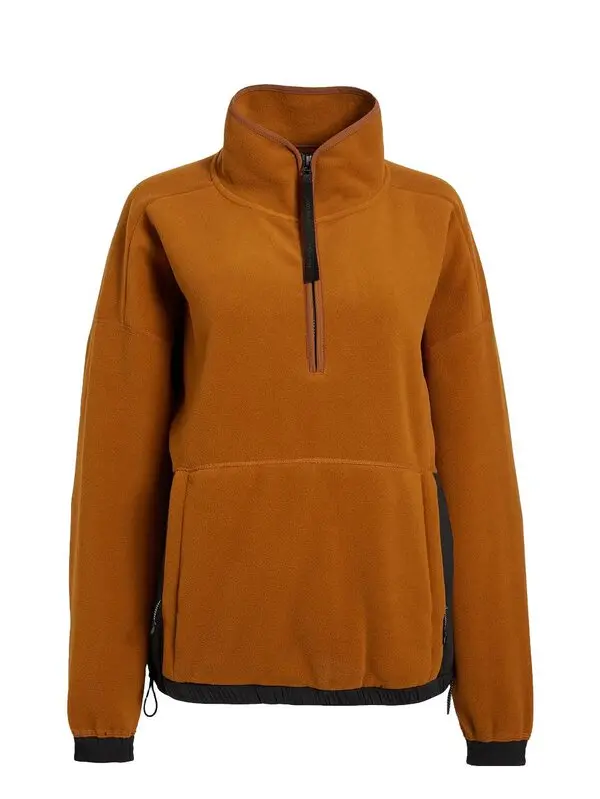 HOLDEN Printed Shell-paneled Fleece Half-zip Sweatshirt - Camel