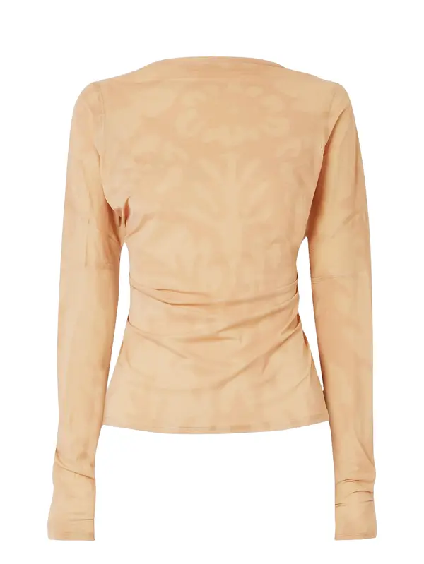 Ioannes Kylie Printed Stretch-jersey Top - Beige