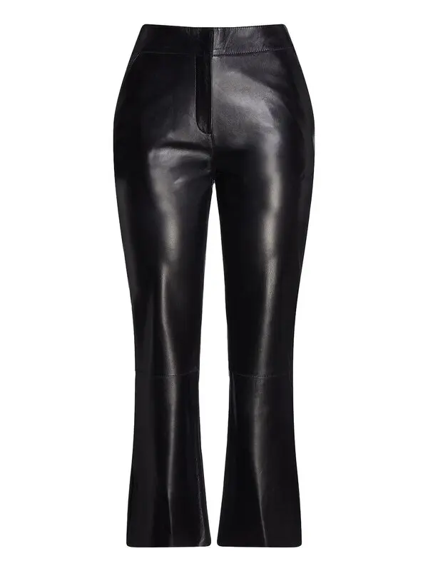 STAND STUDIO Zoe Faux Leather Kick-flare Pants - Black