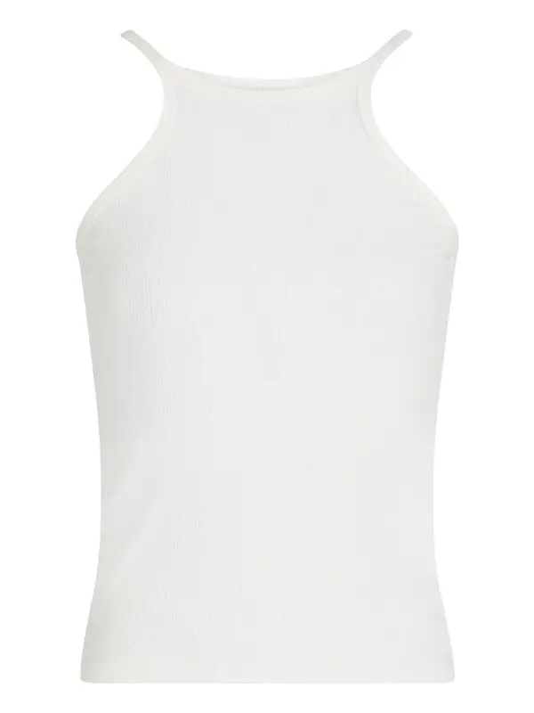 DION LEE Ribbed Stretch-cotton Jersey Tank - Ivory