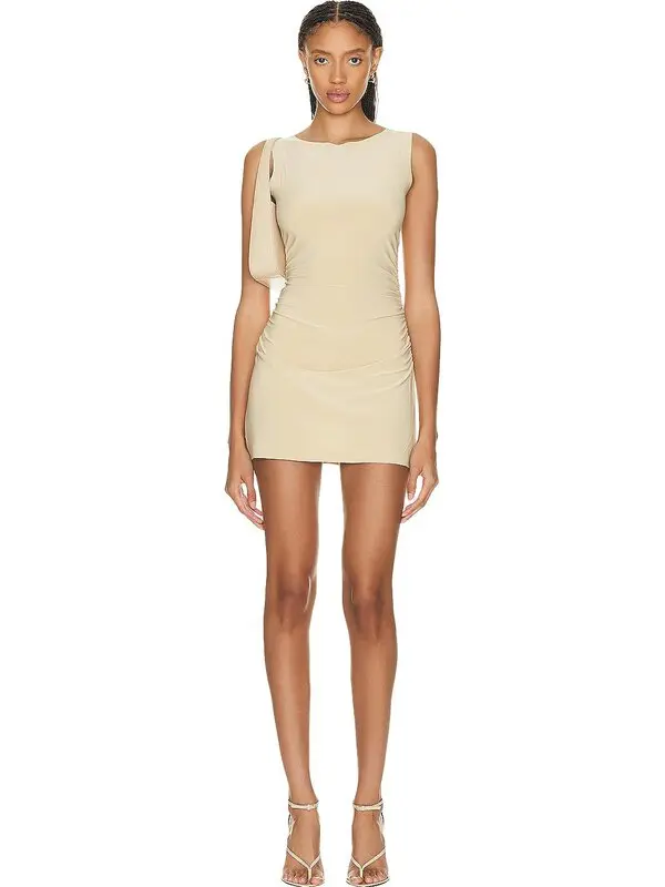 Norma Kamali Sleeveless Pickleball Mini Dress - Sand