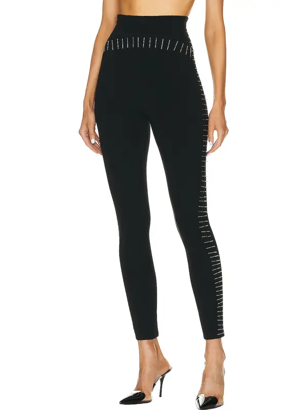 Alaïa Embroidered Legging In Black - Noir Alaia
