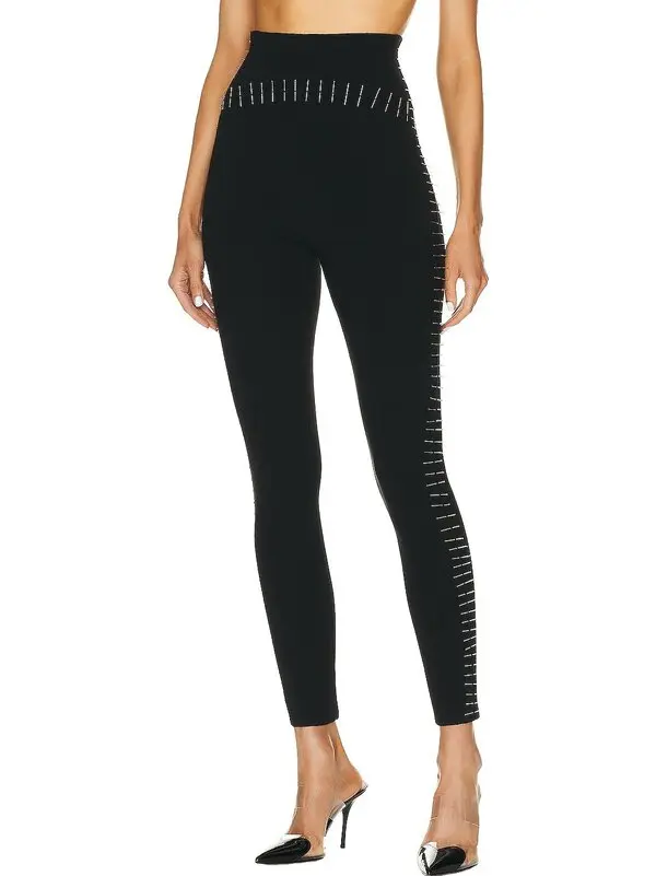 Alaïa Embroidered Legging In Black - Noir Alaia