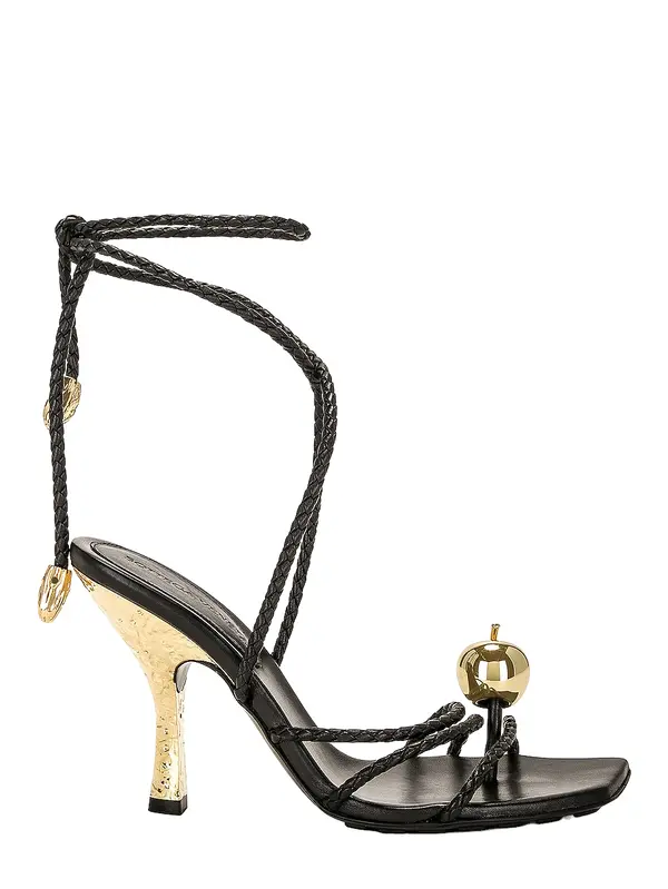 Bottega Veneta Adam Lace Up Sandal - Black