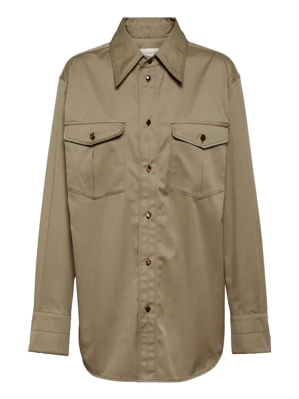 LEMAIRE Western Cotton Twill Shirt - Brown