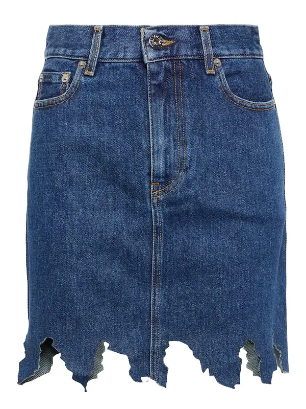 JW Anderson Distressed Denim Miniskirt - Blue