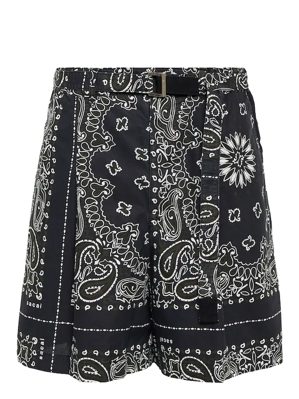 Sacai Bandana Cotton Poplin Shorts - Multicoloured