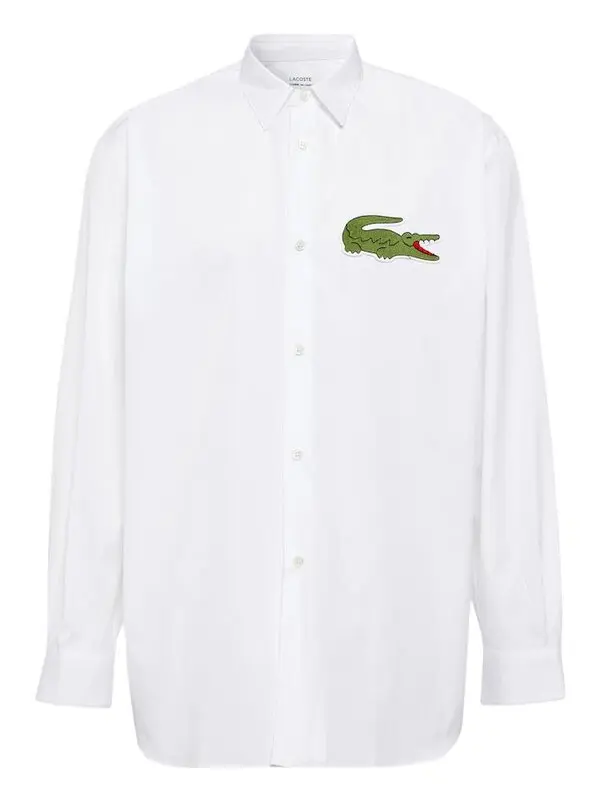 Comme Des Garçons X Lacoste Logo Cotton Poplin Shirt - White