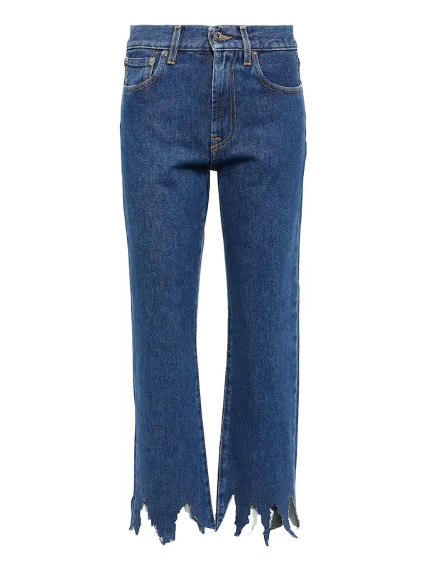 JW Anderson Distressed Cropped Jeans - Blue