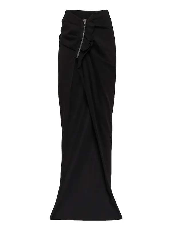 Rick Owens Cotton Maxi Skirt - Black
