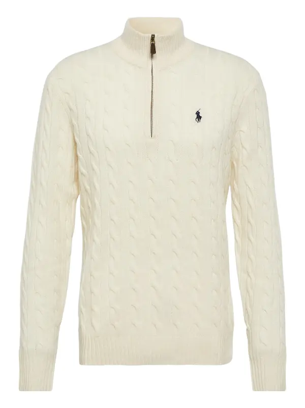 Ralph Lauren Cable-knit Wool And Cashmere Sweater - White