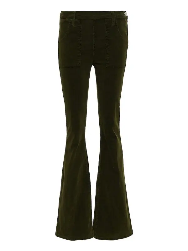 FRAME Le Slim Palazzo Corduroy Pants - Green