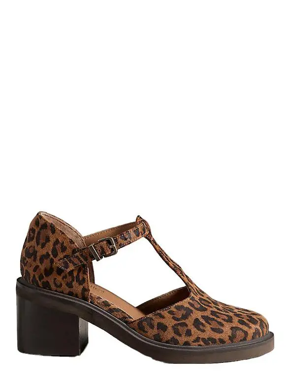 Seychelles Soulmate T-bar Heels - Cheetah Suede
