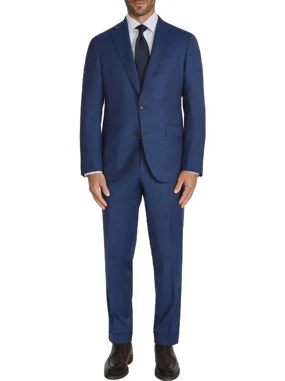 JACK VICTOR Esprit Blue Slub Wool Suit - Mid Blue