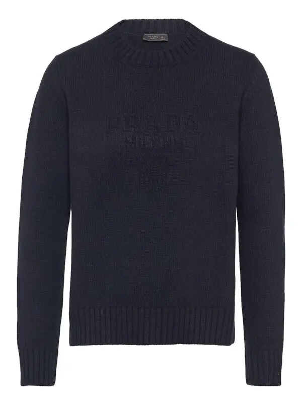 Prada Logo-embroidered Jumper - Black