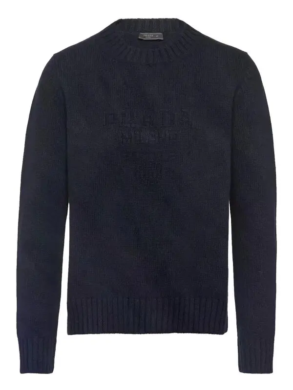 Prada Logo-embroidered Sweater - Blue