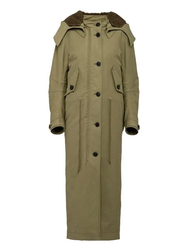 Prada Single-breasted Long Coat - Green