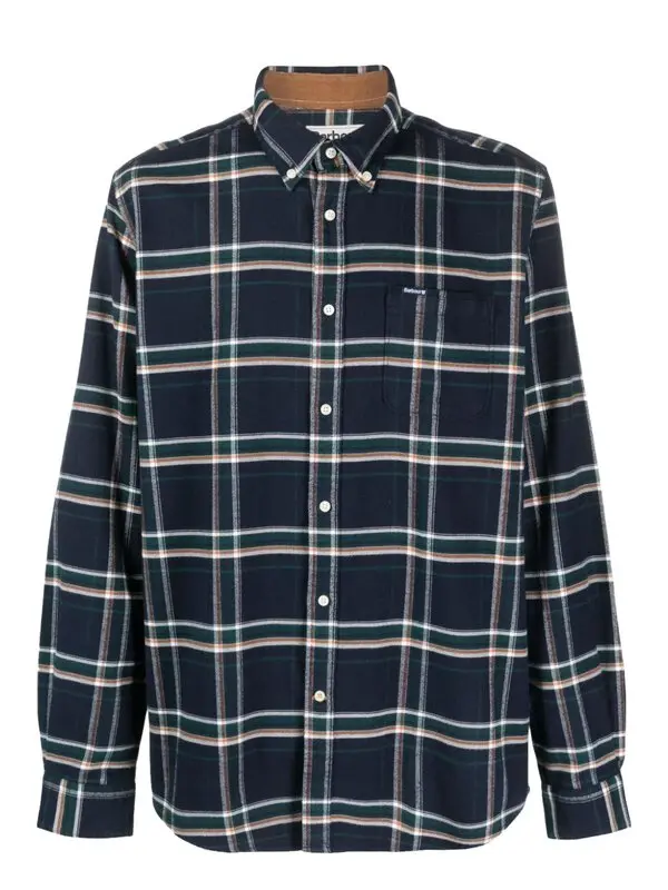Barbour Check-print Cotton Shirt - Blue