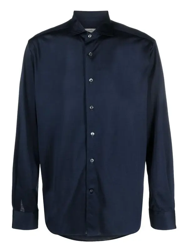 Corneliani Classic-collar Cotton Shirt - Blue