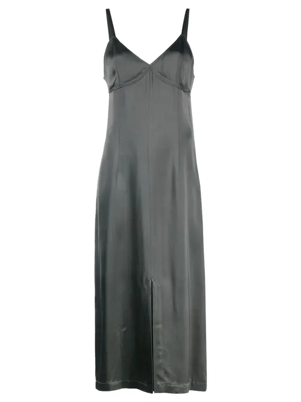 TOTEME Satin Slip Midi Dress - Green