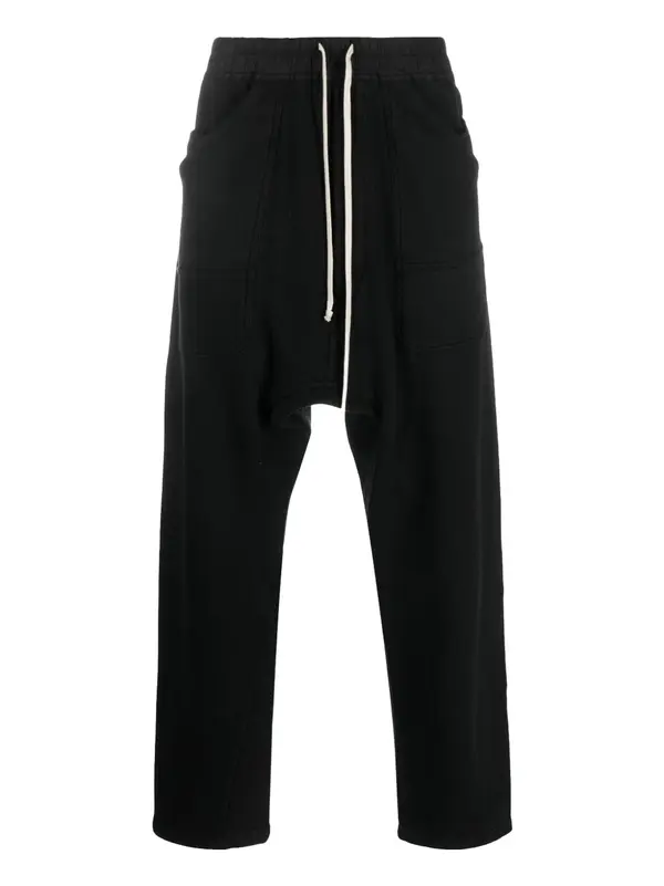 Rick Owens Drawstring-waistband Drop-crotch Trousers - Black