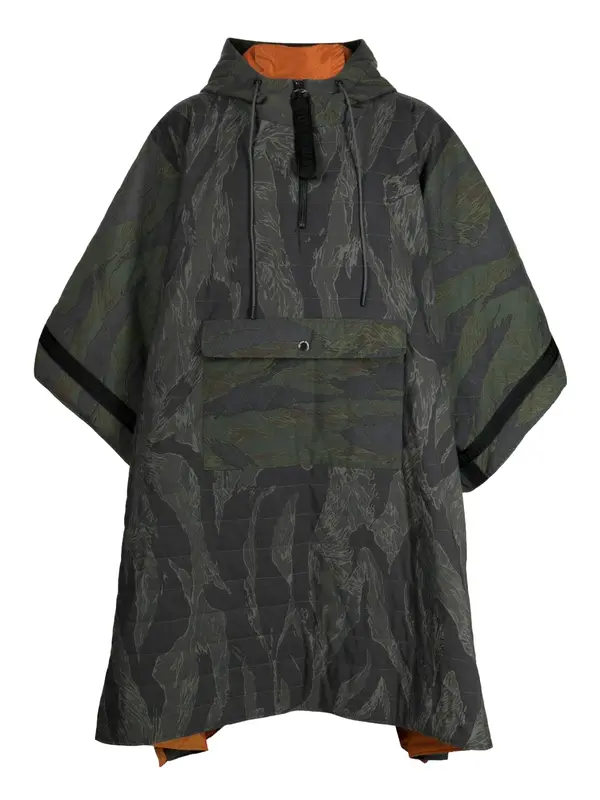 MOSTLY HEARD RARELY SEEN Camouflage Quilted Poncho - Green