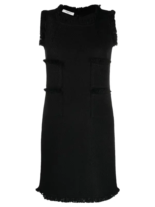 CHARLOTT Fringe-trim Knitted Midi Dress - Black