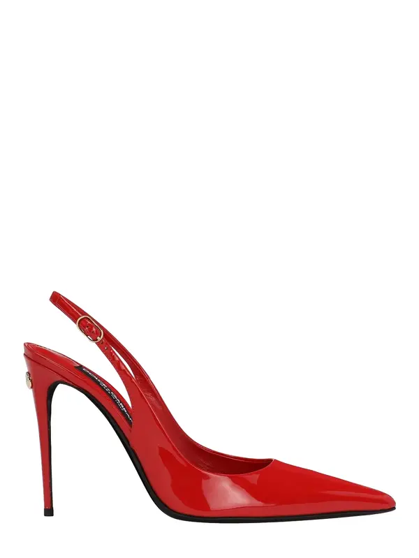 Dolce & Gabbana 105mm Patent Leather Slingback Pumps - Red