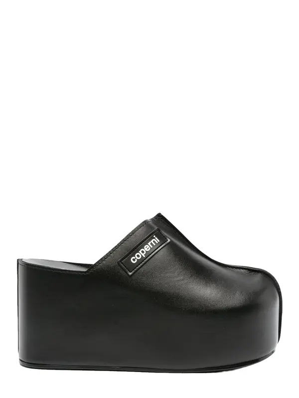 Coperni 100mm Platform Wedge Clogs - Black