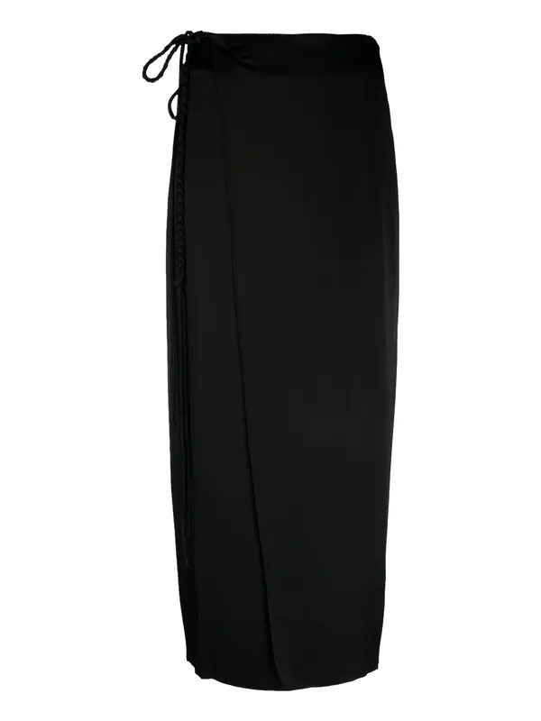 Nanushka Racha Midi Wrap Skirt - Black