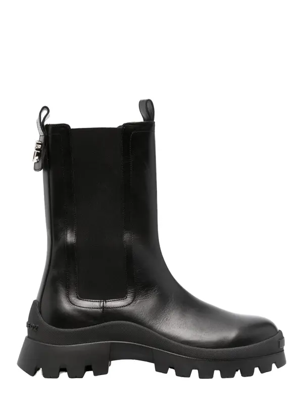 Dsquared2 Logo-plaque Leather Ankle Boots - Black
