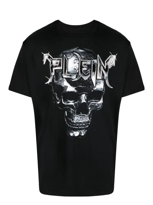 Philipp Plein Logo-patch Round-neck T-shirt - Black