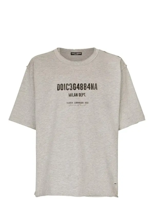 Dolce & Gabbana Logo-print Cotton T-shirt - Grey