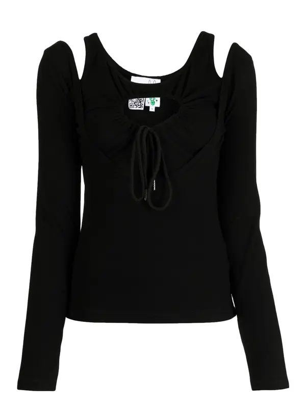 Natasha Zinko Long-sleeve T-shirt With Cut-out Detail - Black