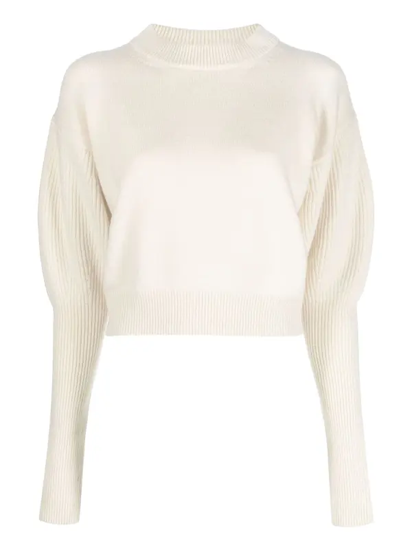 Alexander McQueen Cropped Wool-cashmere Jumper - Neutrals