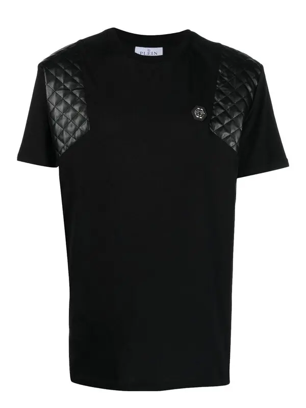 Philipp Plein Quilted-panel Detail T-shirt - Black