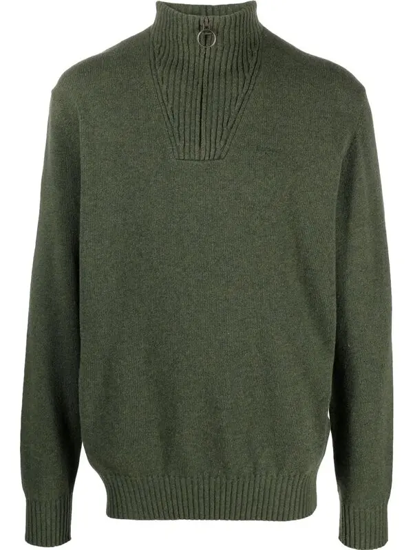 Barbour Half-zip Wool Jumper - Green