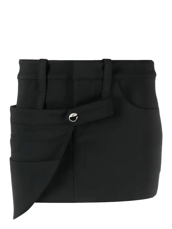 Coperni Strap-detail Mini Skirt - Black