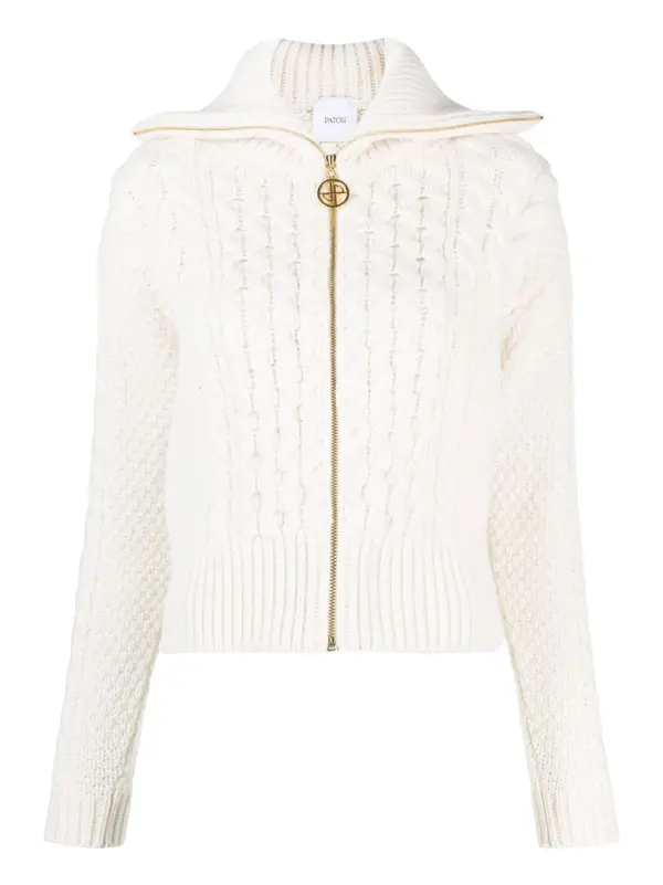 Patou Zip-fastening Knitted Jumper - White