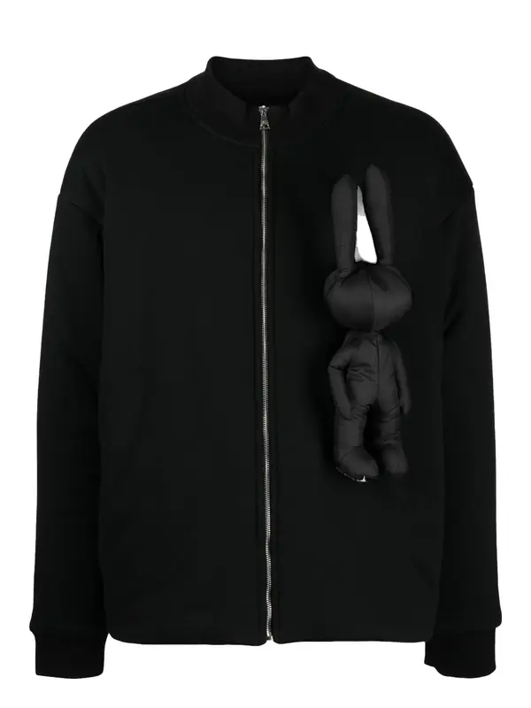 Natasha Zinko Rabbit-appliqué Bomber Jacket - Black