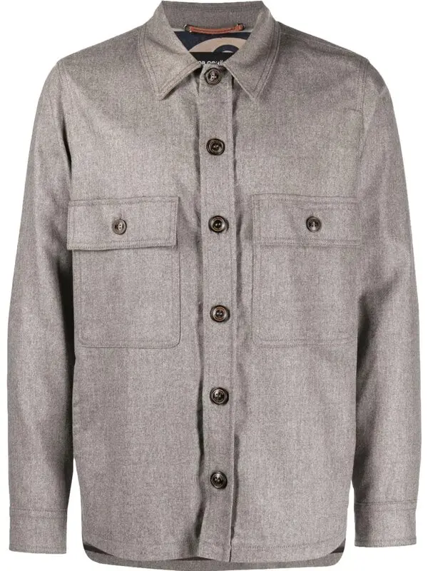Jacob Cohen Long-sleeve Wool Shirt Jacket - Grey
